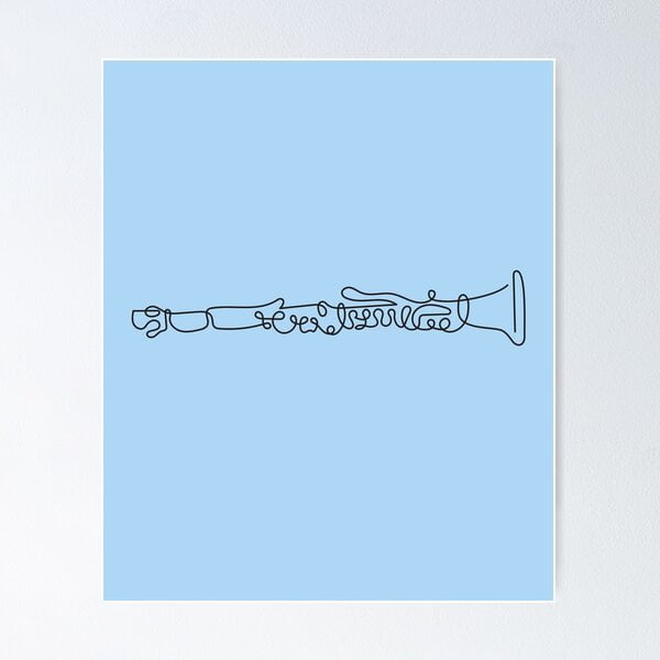 Clarinet Abstract Line Art For Music Lovers And Guitarist - Abstract ...