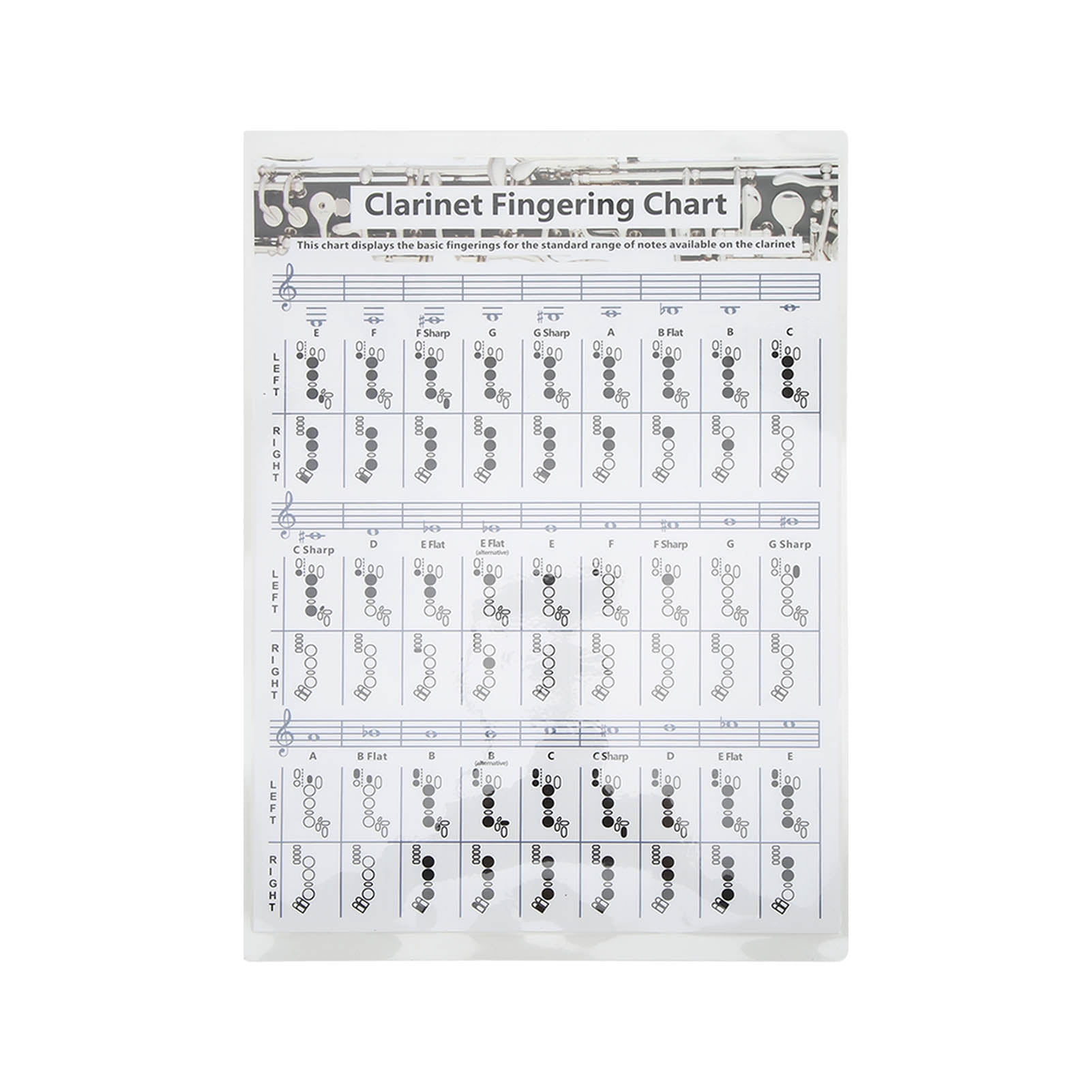 Clarinet Fingering Chart Clarionet Chords Poster Training Chart Musical ...