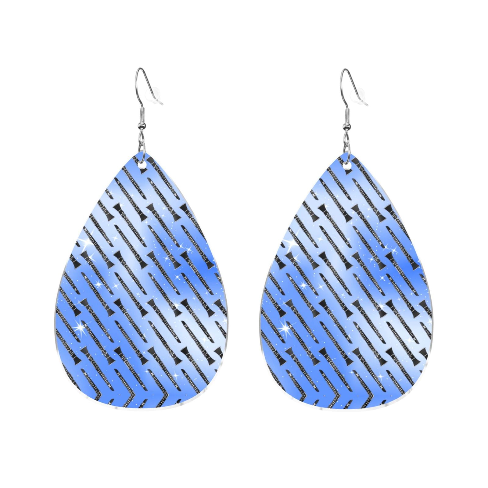 Clarinet Musical Instrument Acrylic Teardrop Ear Rings For Women ...