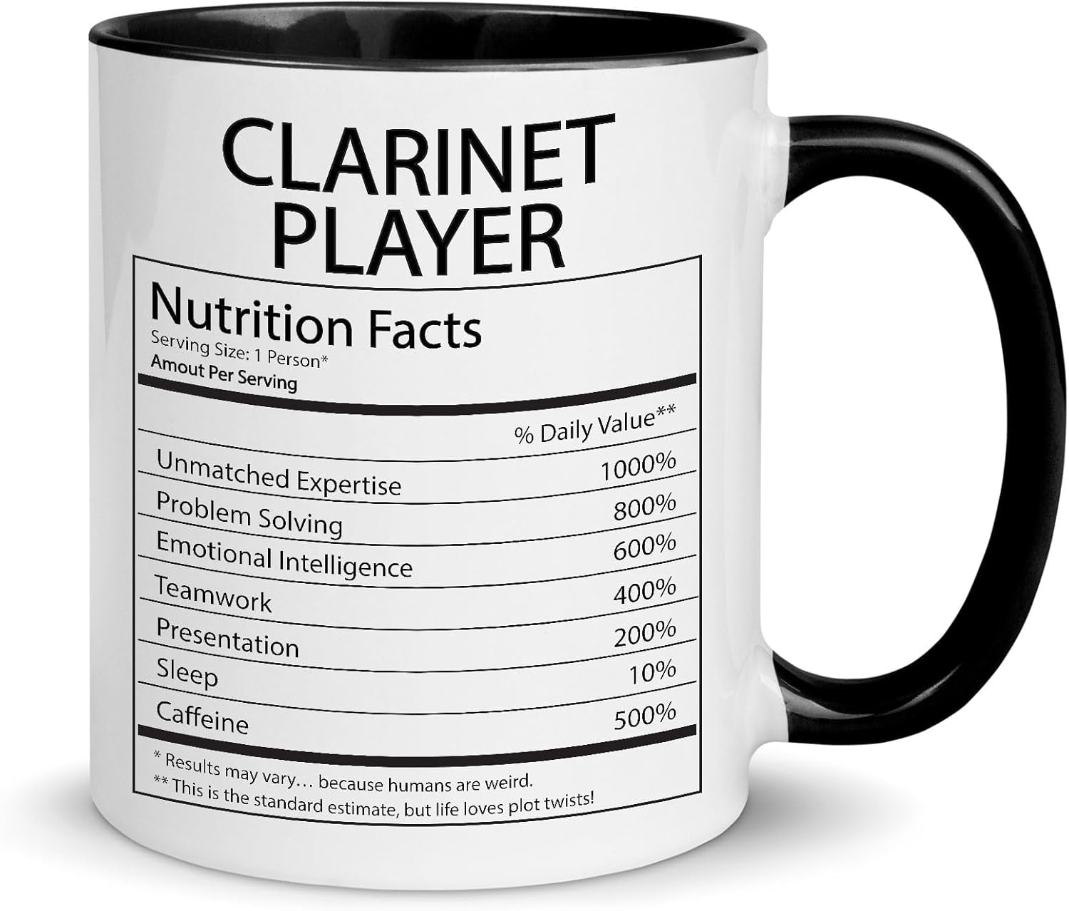 Clarinet Player Mug Accent Coffee Cup Funny Gifts for Woodwind ...