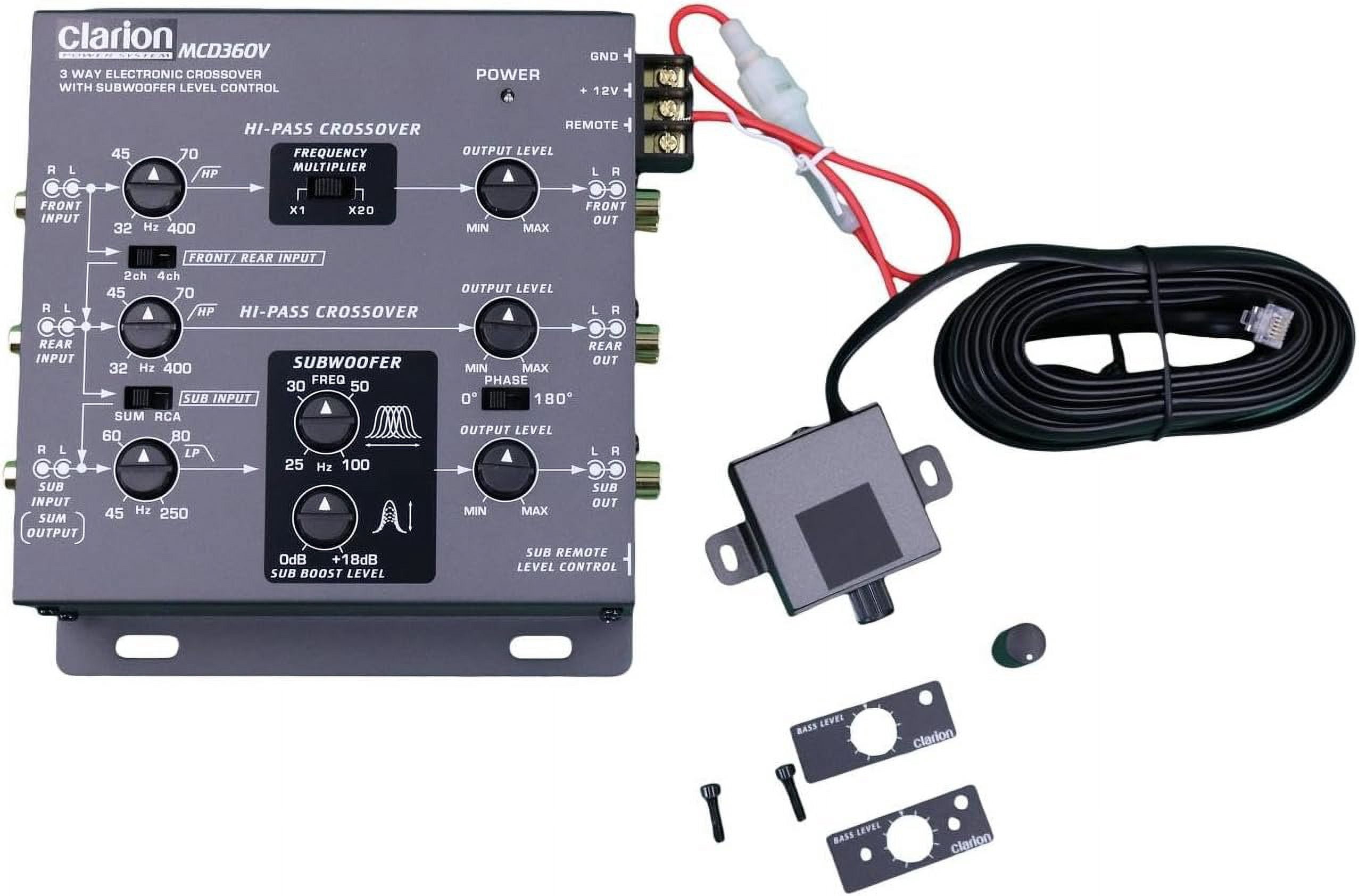 Clarion 3-Way Electronic Crossover with Remote Subwoofer Level Control ...