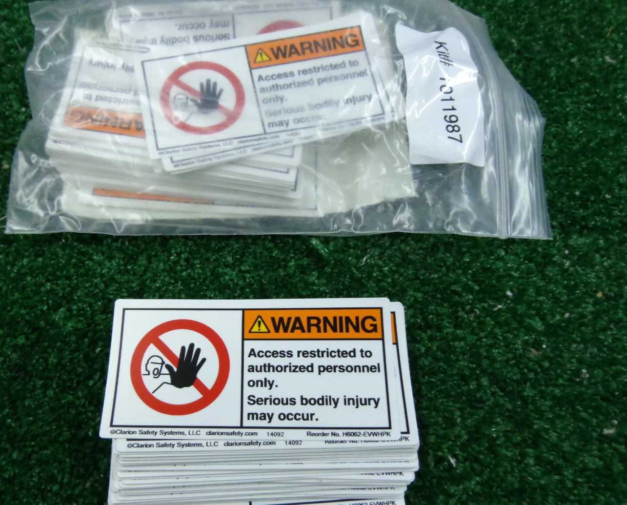 Clarion Adhesive Warning Access Restricted Sticker Label 4" X 2" Lot 50 ...