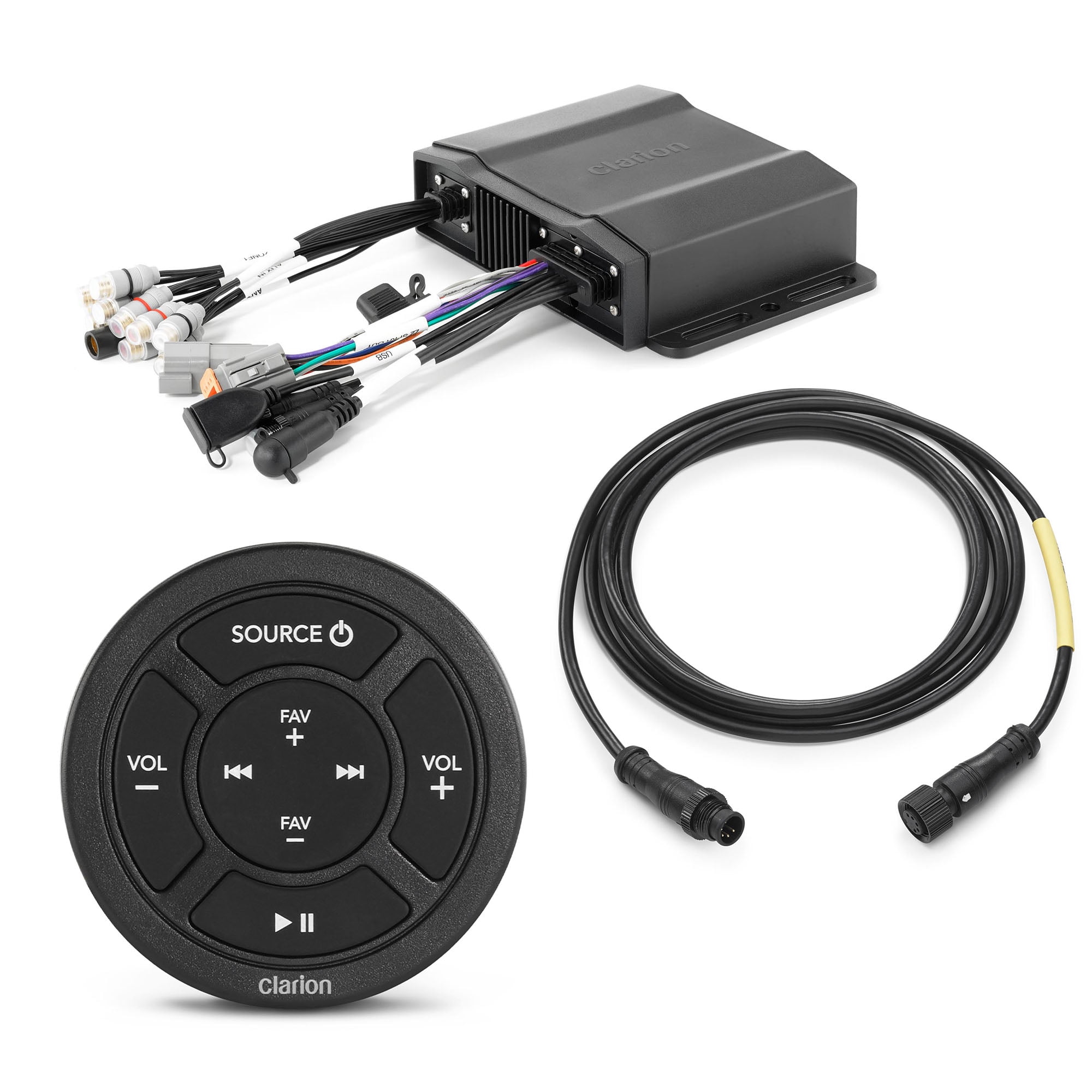 Clarion CMM-30BB Hideaway Marine Source Unit NMEA 2000® & CMR-10 Wired ...