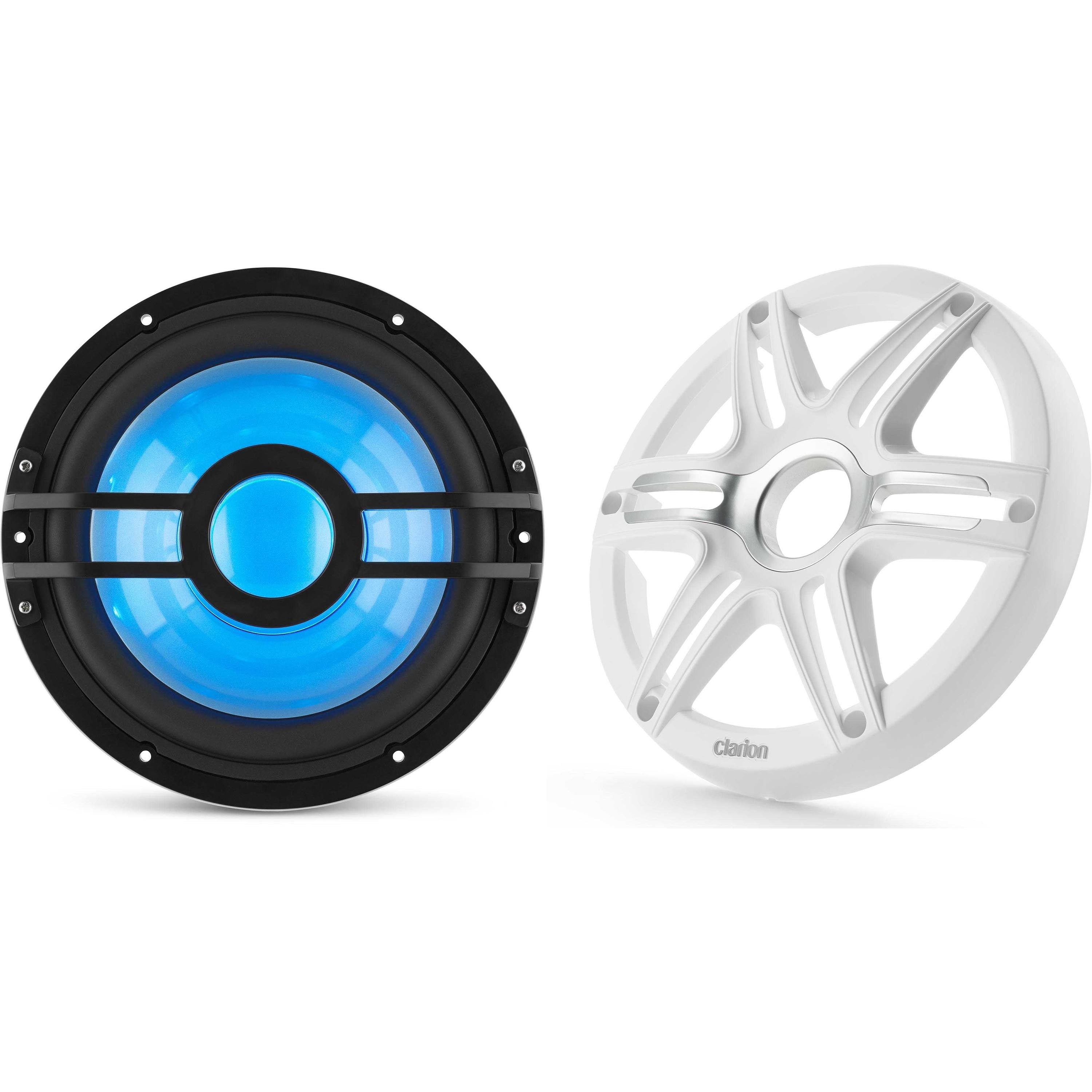 Clarion CMSP-101RGB-4 10" Marine 4-Ohm Subwoofer with RGB LEDs includes ...