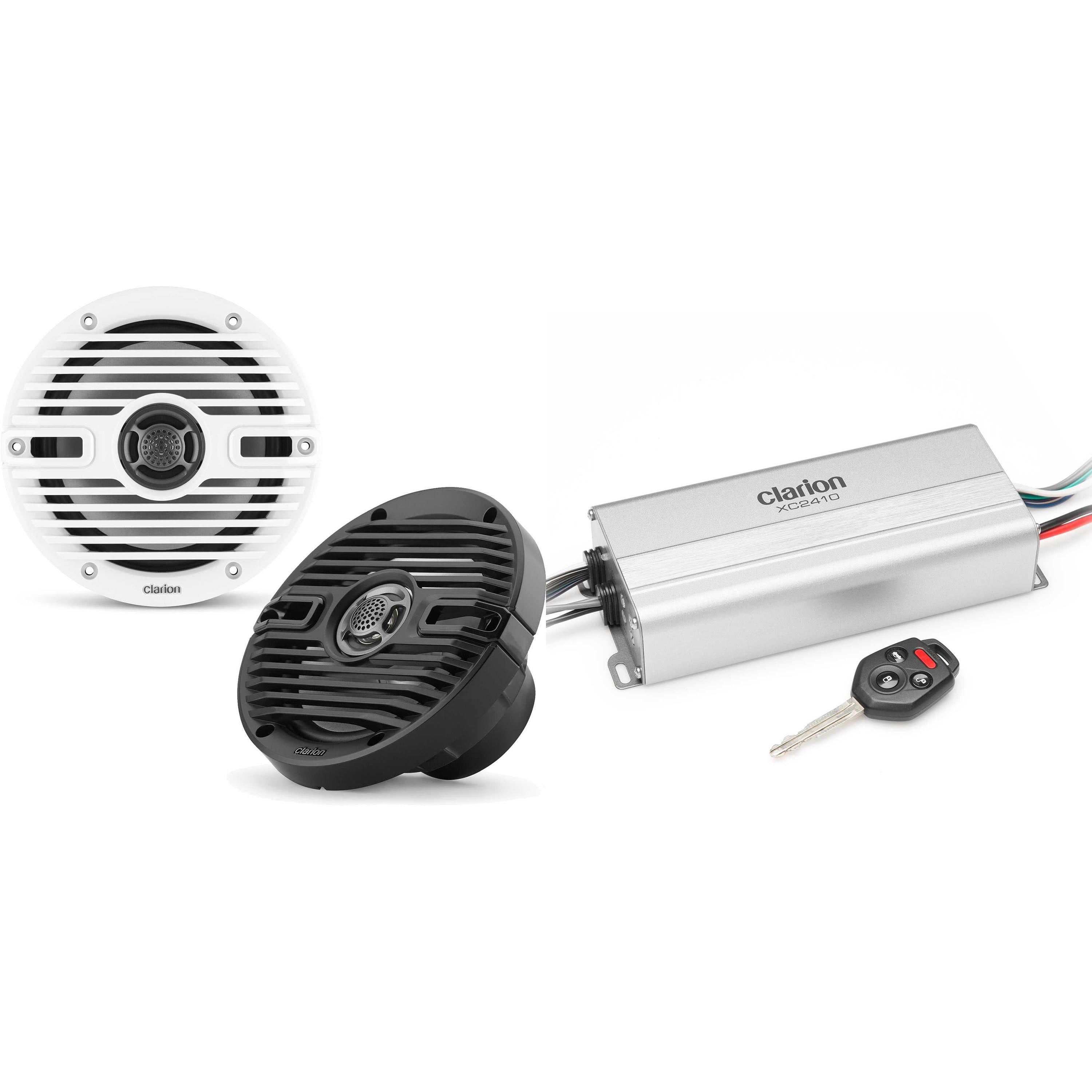 Clarion Marine 4 Channel Amp & CMS-651CWB 6.5" Boat Audio Upgrade ...