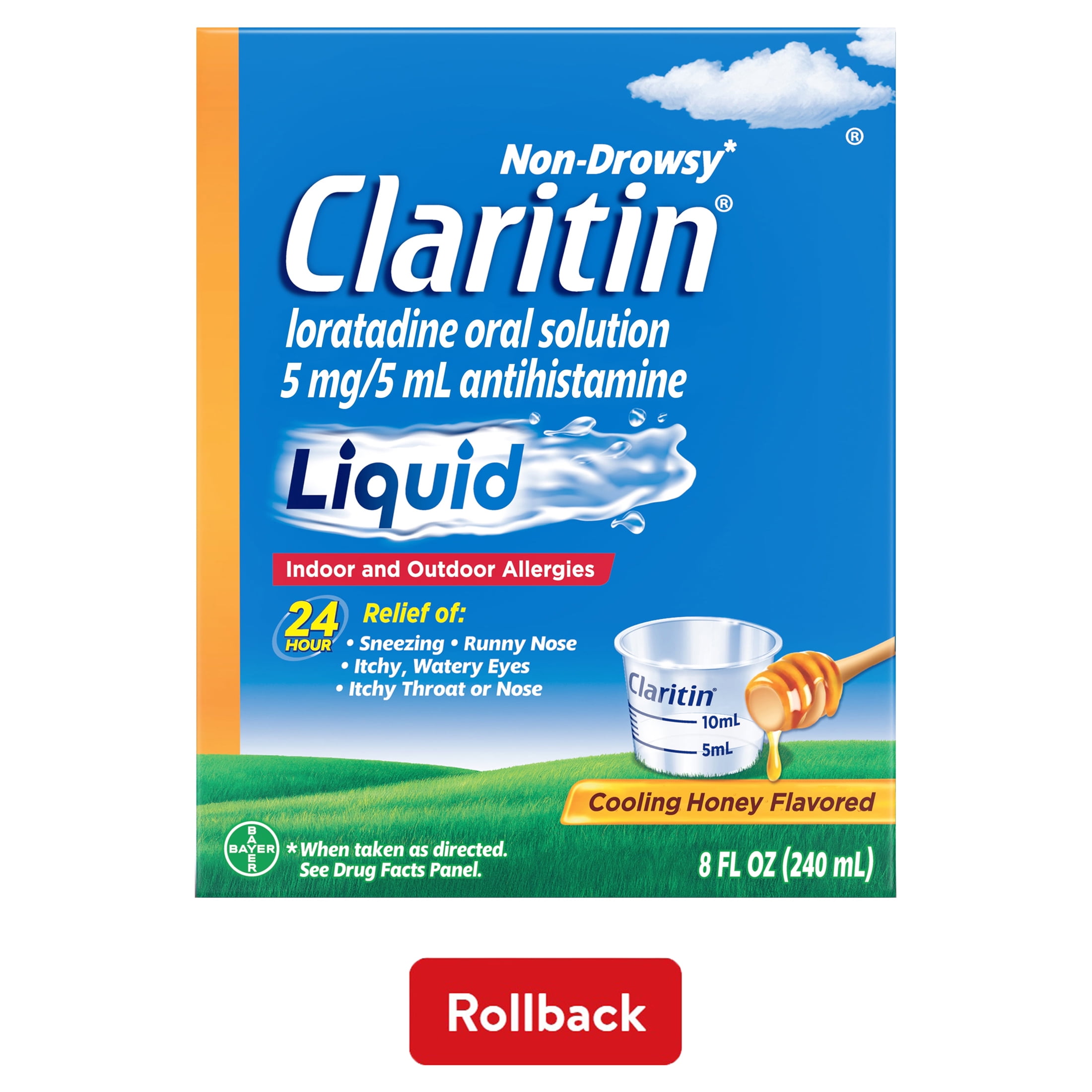 Claritin 10mg Cooling Honey Syrup 8 OZ - Walmart.com