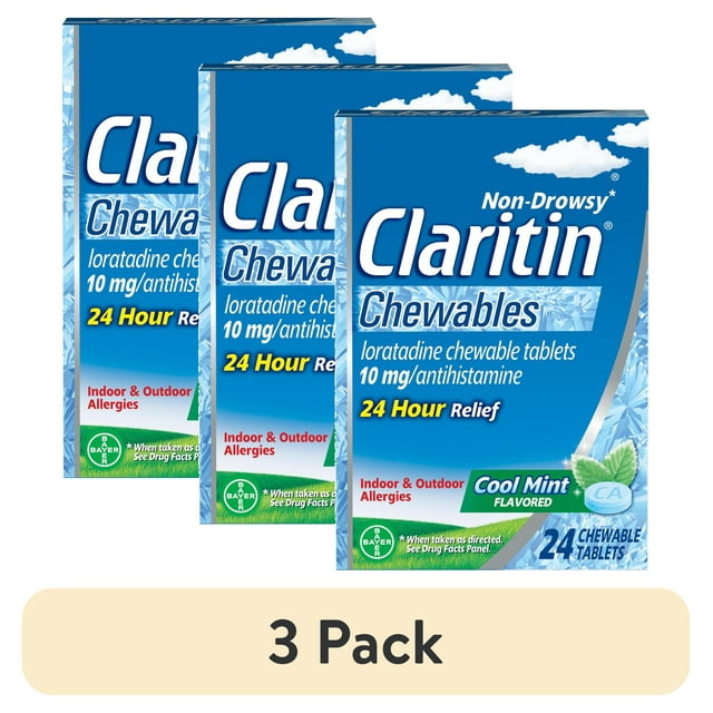 (3 pack) Claritin 24 Hour Non-Drowsy Antihistamine Allergy Relief ...