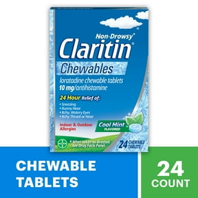 Claritin 24 Hour Non-Drowsy Loratadine Antihistamine Allergy Relief ...