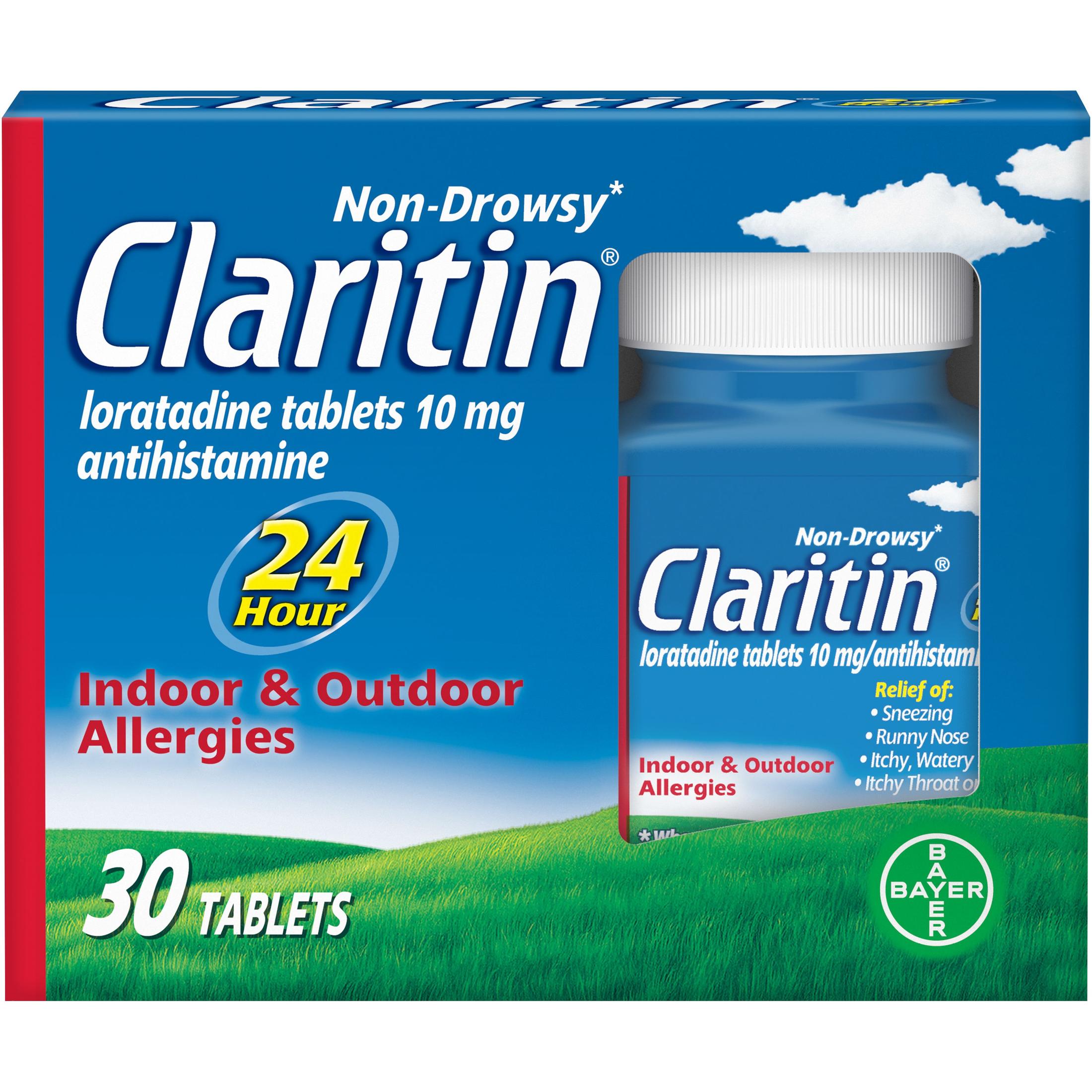 Claritin 24 Hour Non-Drowsy Allergy Relief Tablets,10 mg, 20 Ct ...