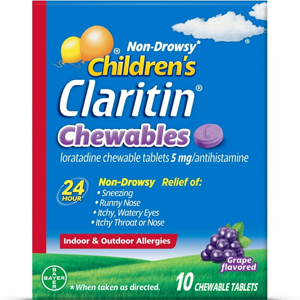 Claritin Allergy Medicine for Kids, Loratadine Antihistamine Grape ...