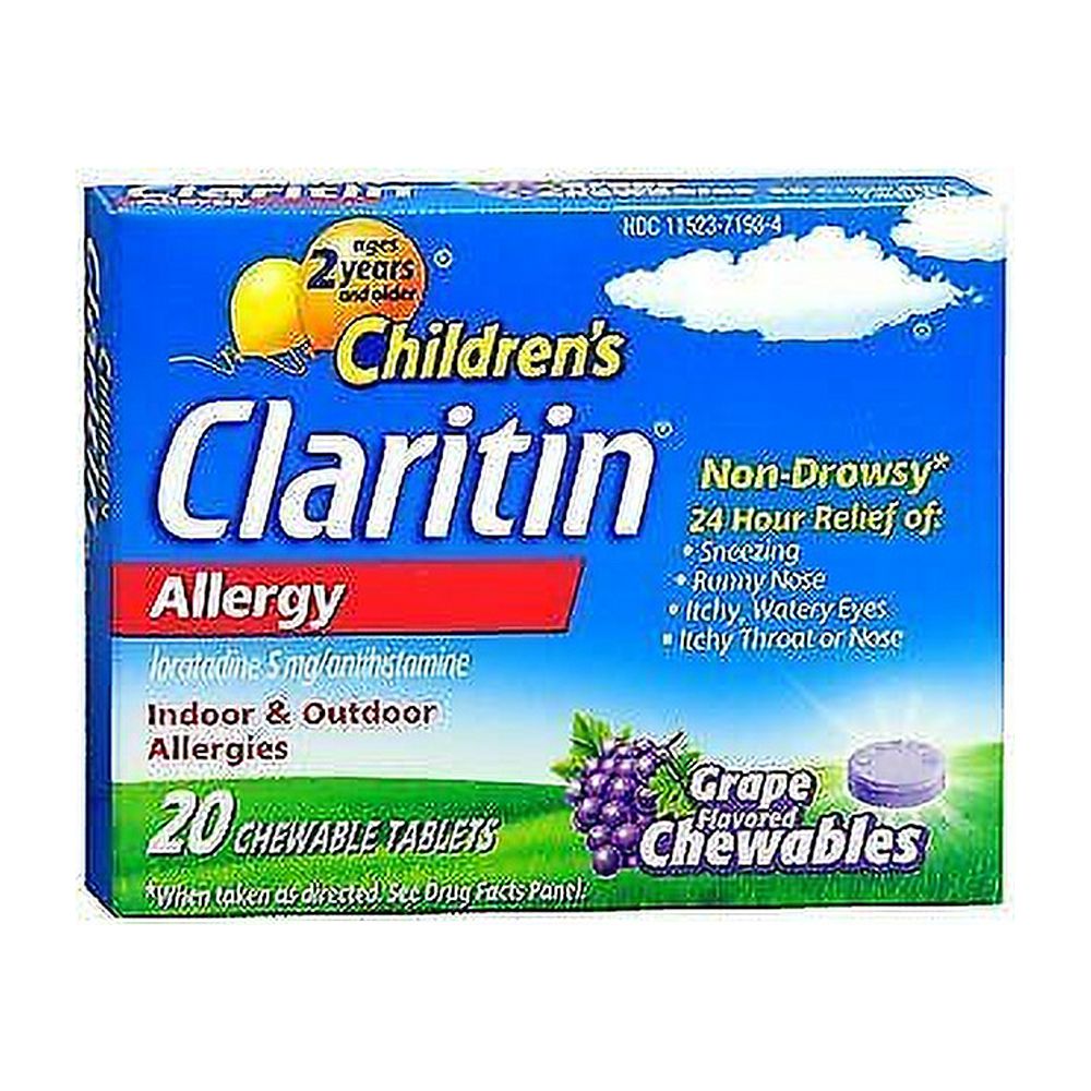 Claritin Children's Non-Drowsy Indoor & Outdoor Allergies Grape 30ct,4 ...