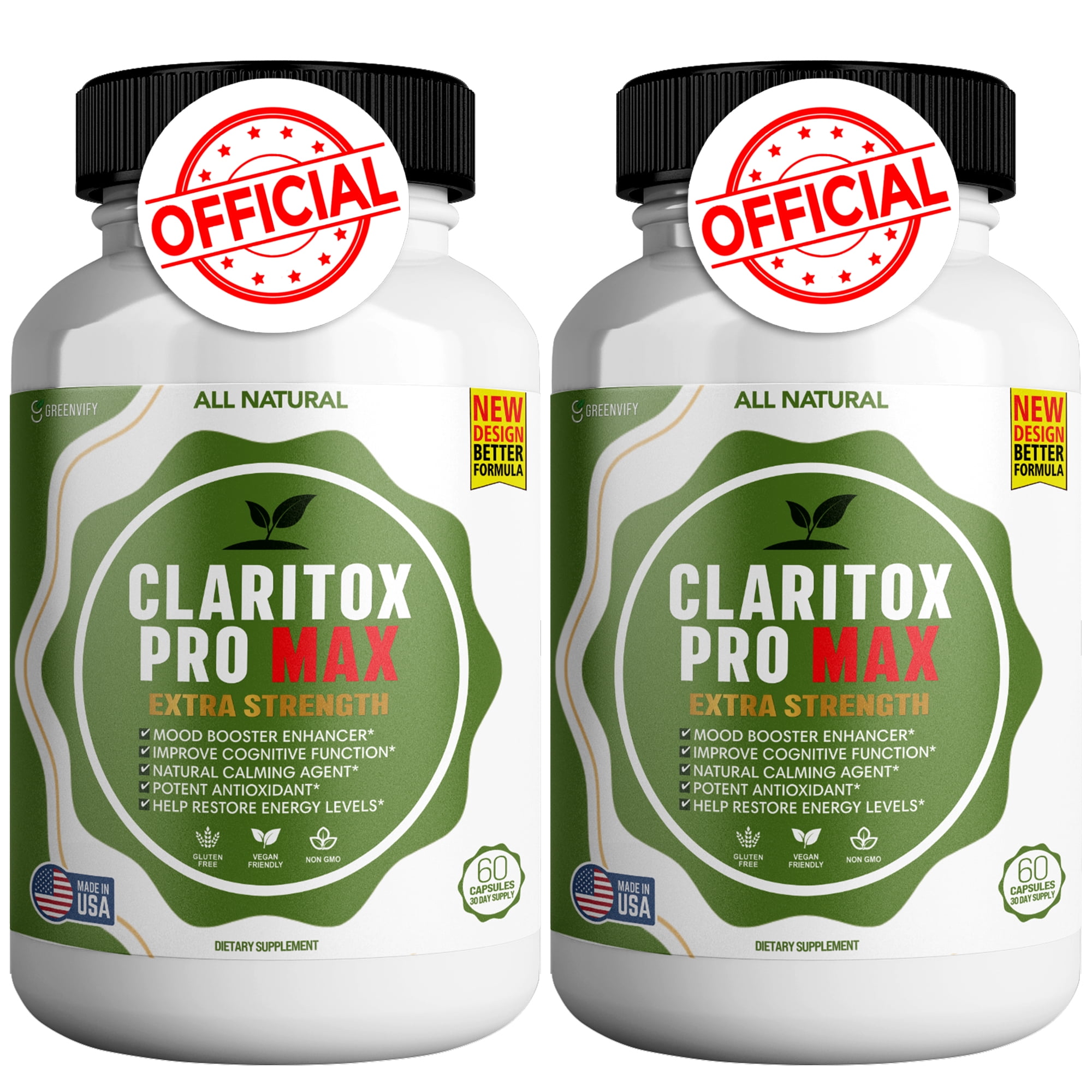 Claritox Pro Max Extra Strength Supplement, Mood Booster, Cognitive ...