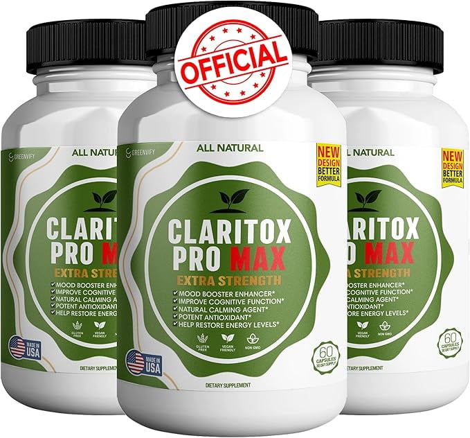 Claritox Pro Max Extra Strength Supplement, Mood Booster, Cognitive ...