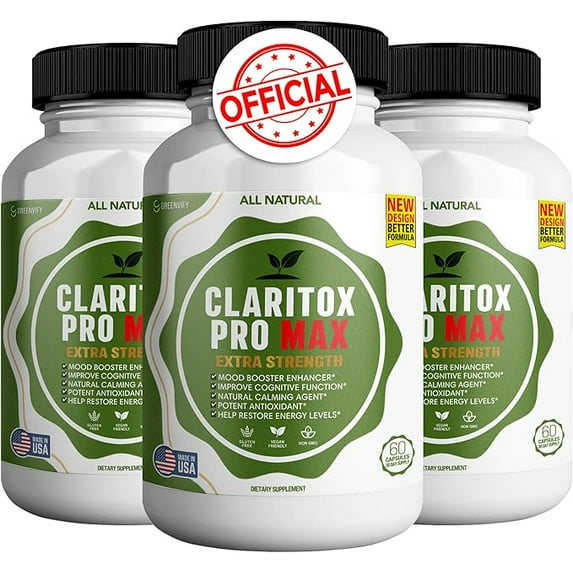 Claritox Pro Max Extra Strength Supplement, Mood Booster, Cognitive ...