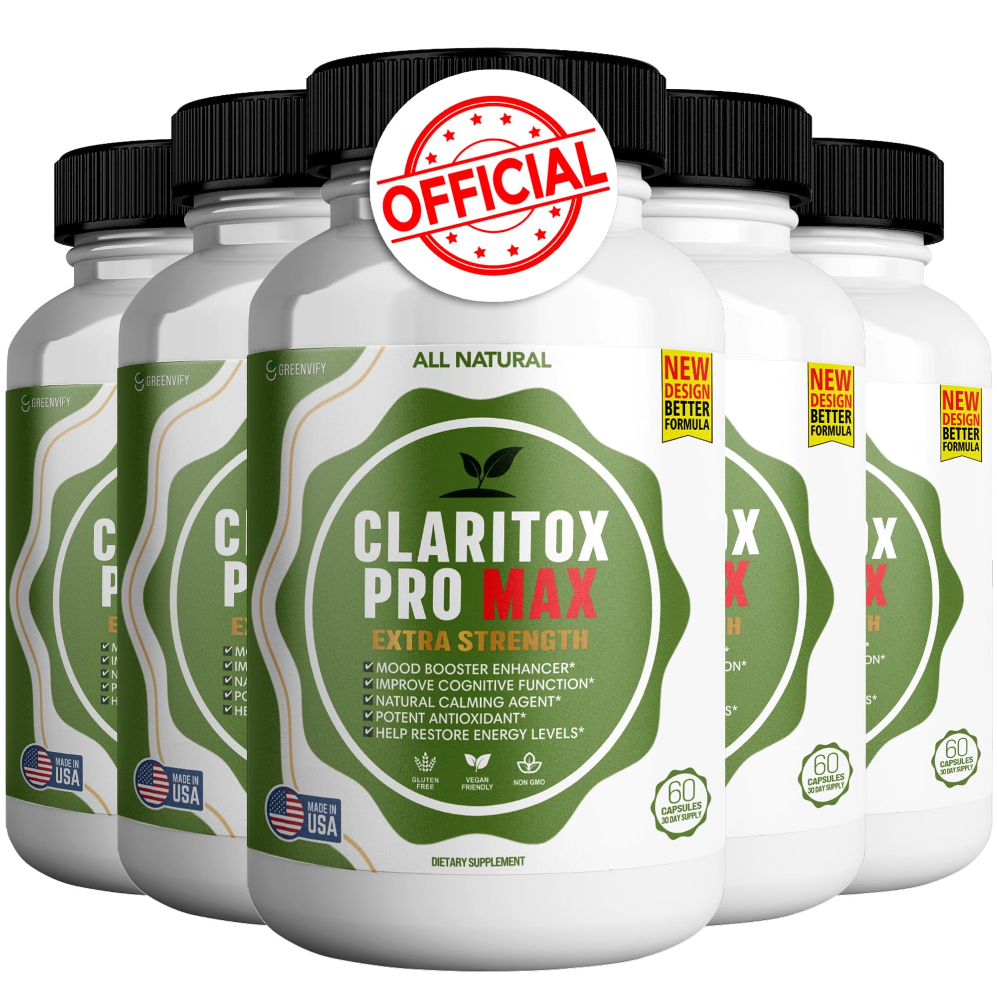 Claritox Pro Max Extra Strength Supplement, Mood Booster, Cognitive ...