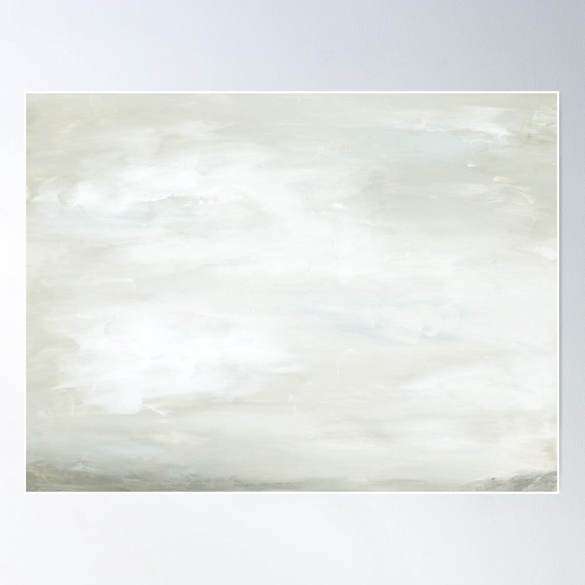 Clarity - Abstract Muted Gray Cloudy Sky Landscape Painting Poster Wall ...