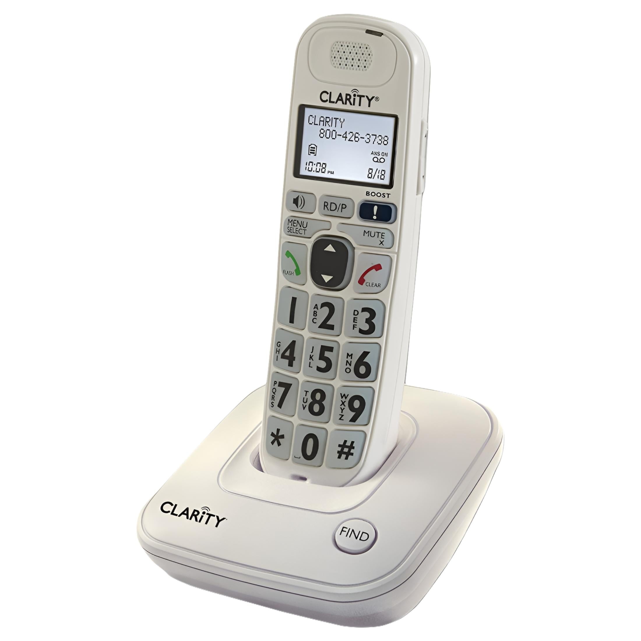 Clarity Amplified/Low Vision Cordless Phone with CID Display, White ...