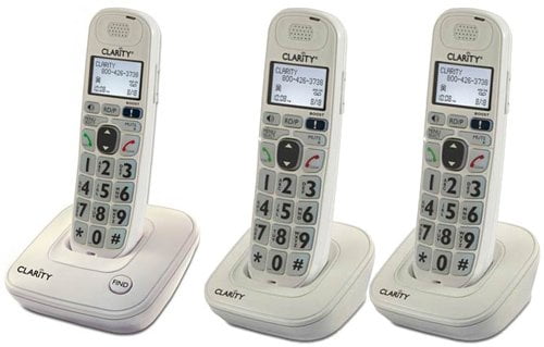 Clarity D704 Moderate Hearing Loss Cordless Phone with 2 D704HS ...