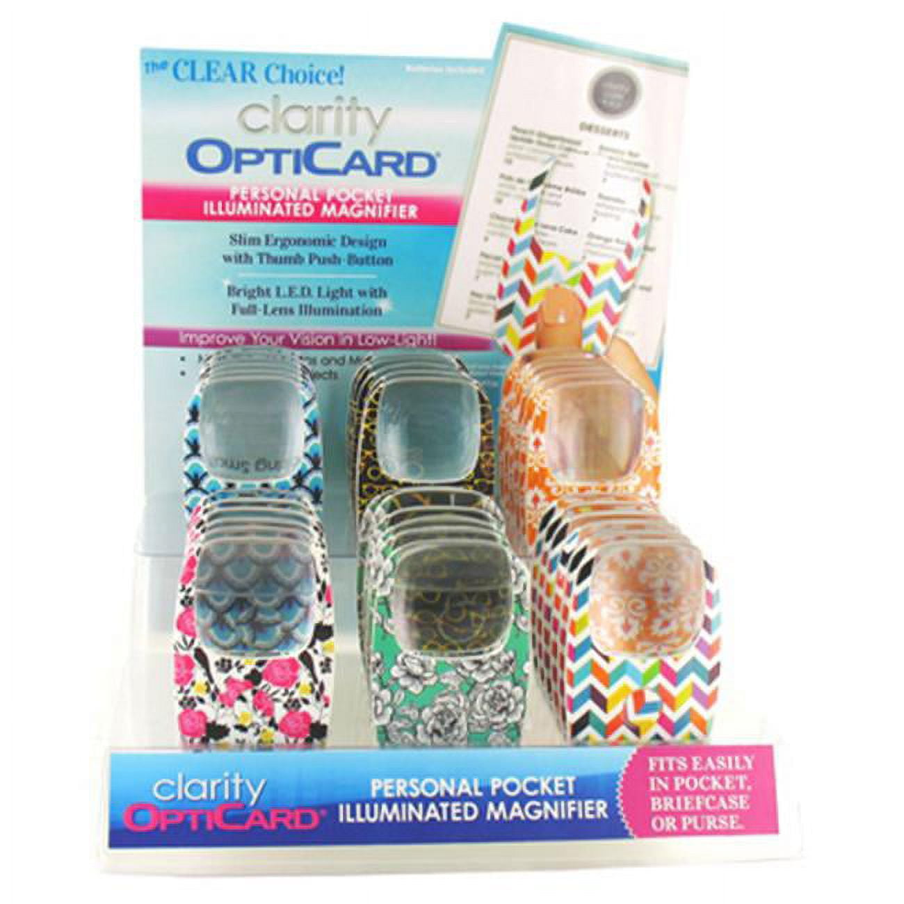 Clarity OptiCard Personal Illuminated Magnifier, 3-1/2"H x 2-1/8"W x 1/ ...