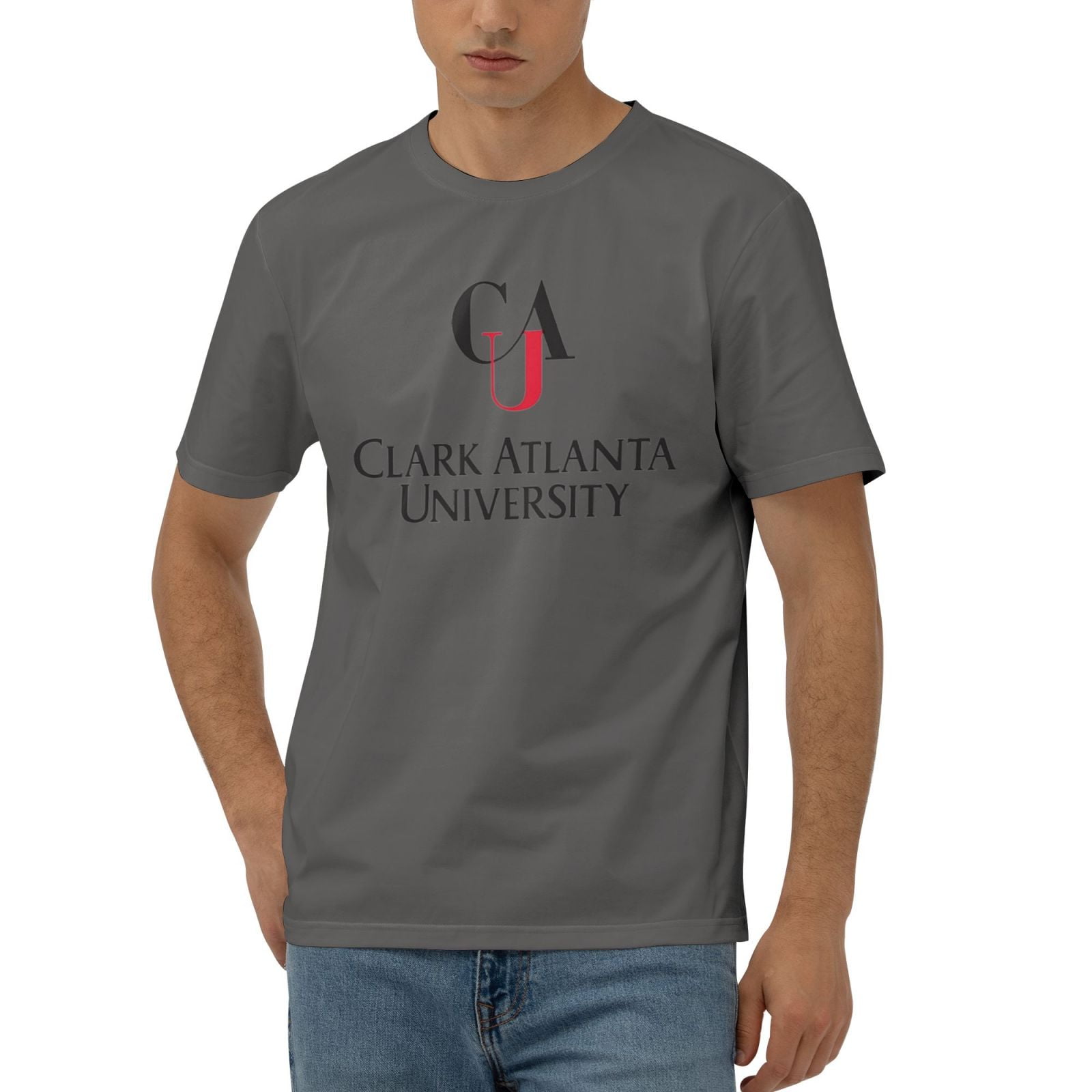 Clark Atlanta University Logo Men'S 170g Combed Cotton Short Sleeve T ...
