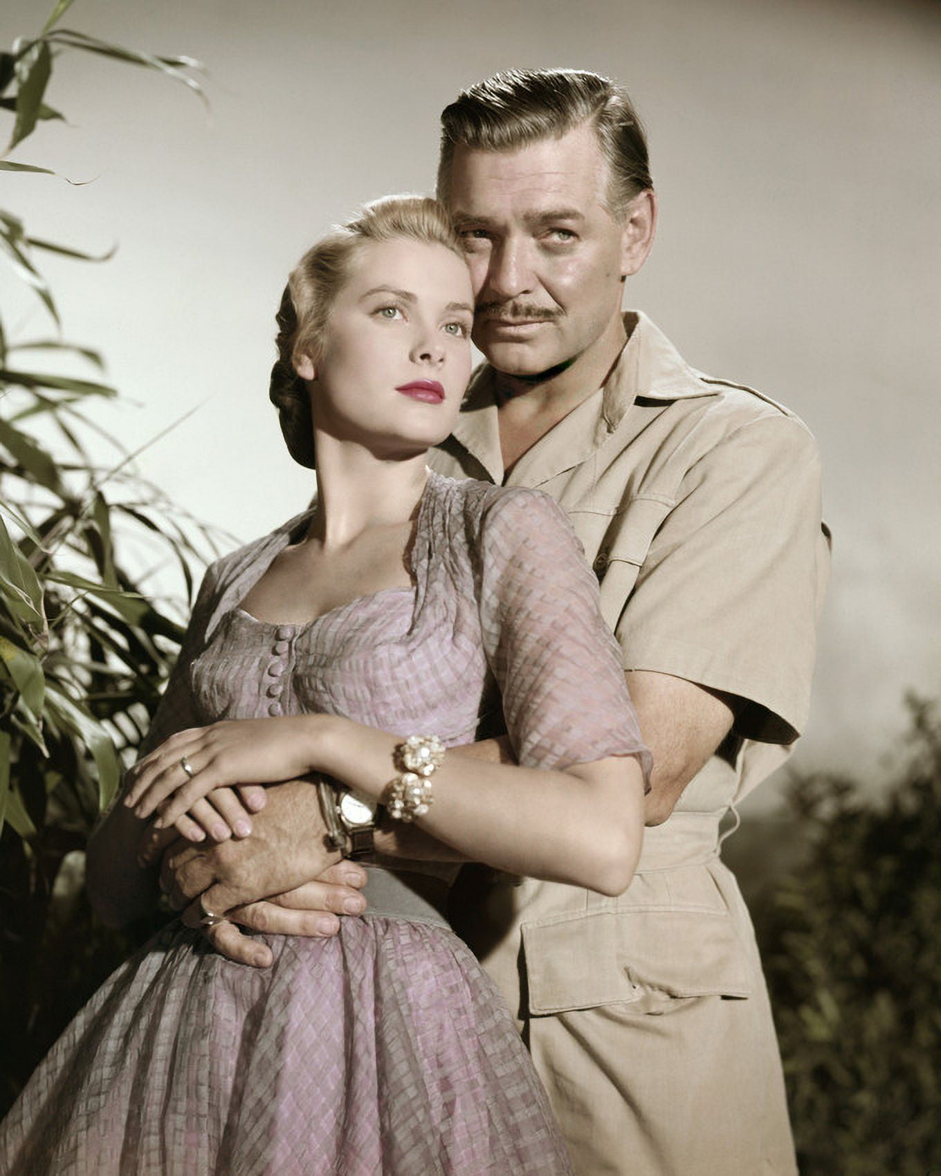 Clark Gable And Grace Kelly In Mogambo Publicity Portrait Embracing ...