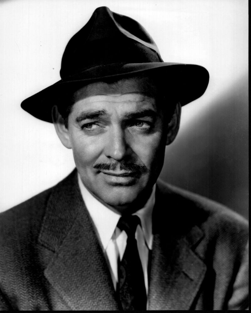 Clark Gable Headshot In Suit, Tie And Hat Black And White Photo Print ...