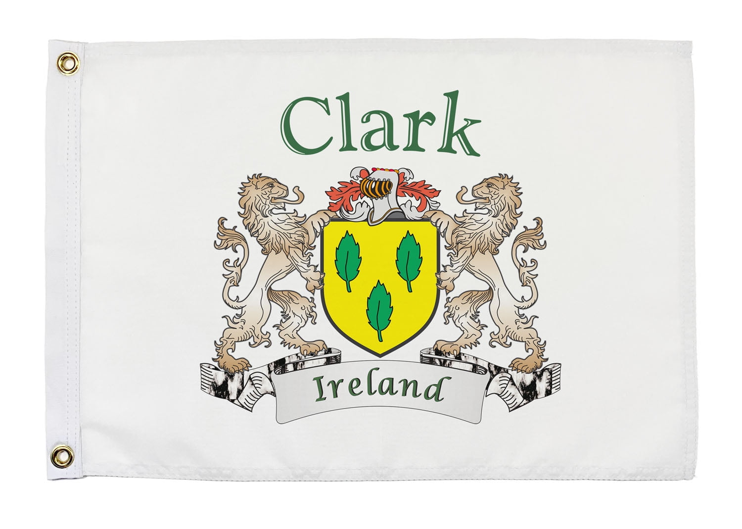 Clark Irish Coat of Arms Small White Flag - 16"x10.5" inches - Walmart.com
