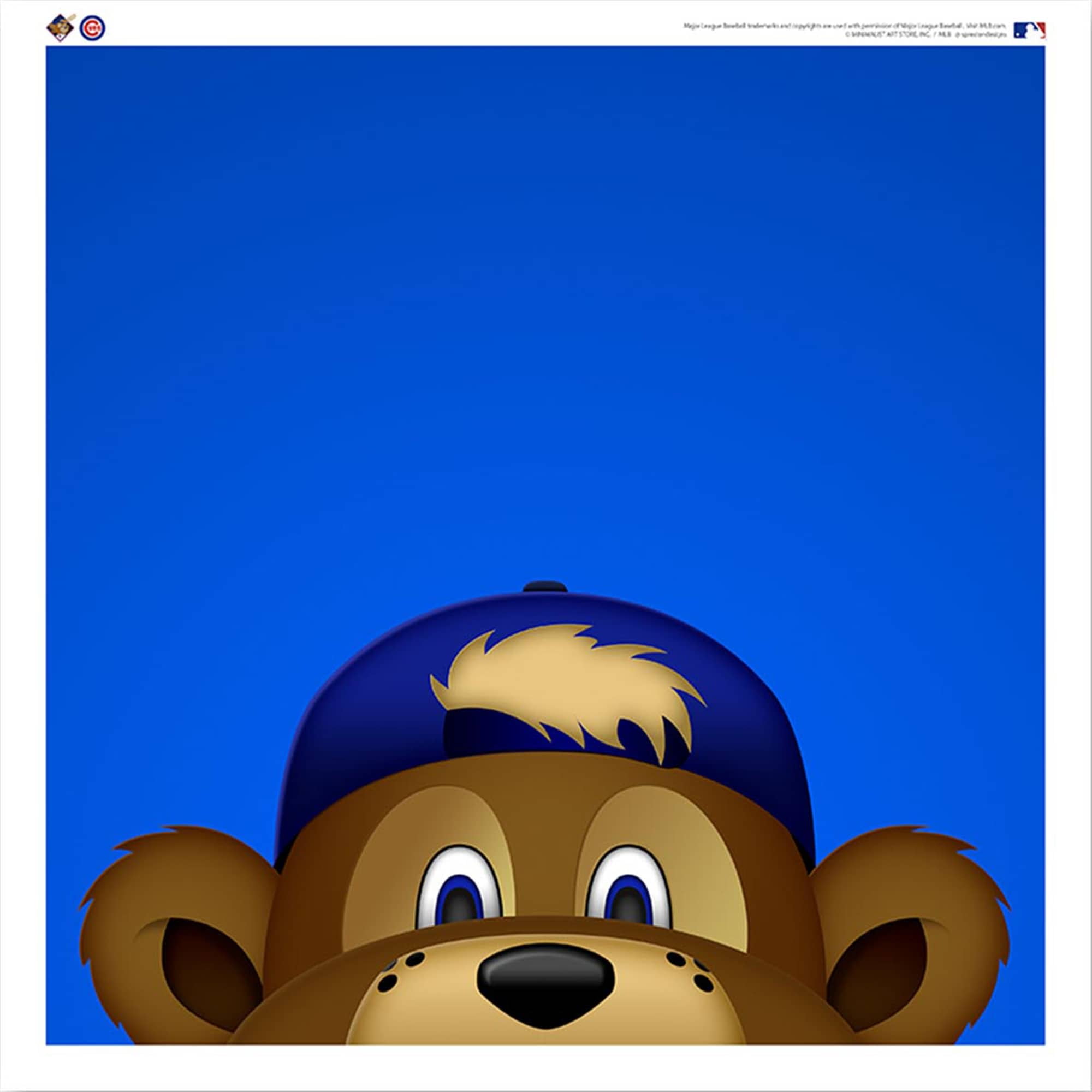 Clark the Cub Chicago Cubs 12'' x 12'' Minimalist Mascot Poster Print ...