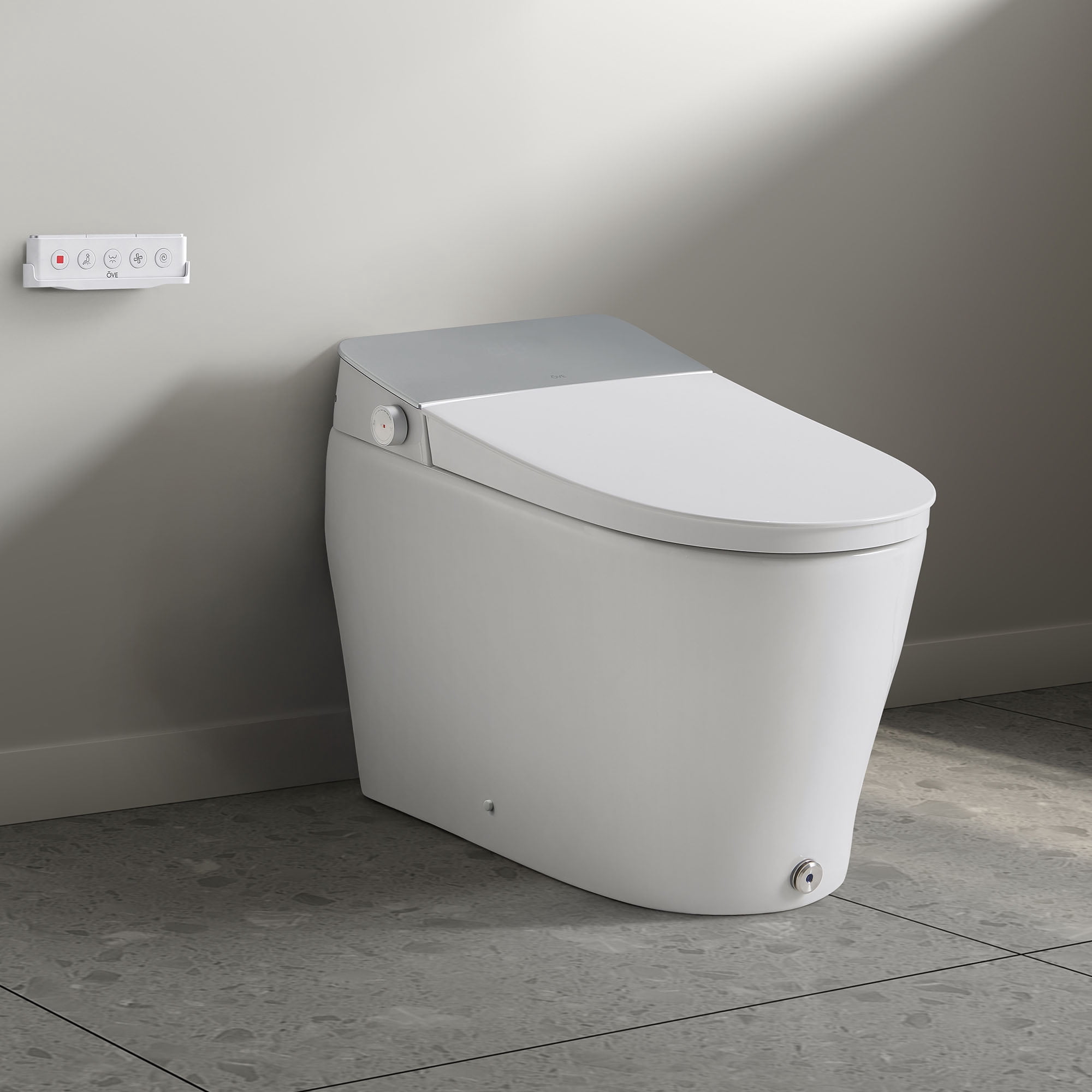 Ove Clarke Dual-Flush Hands-Free Smart Bidet Toilet with Built-in Tank ...