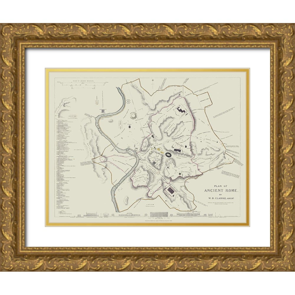 Clarke 32x25 Gold Ornate Wood Framed with Double Matting Museum Art ...
