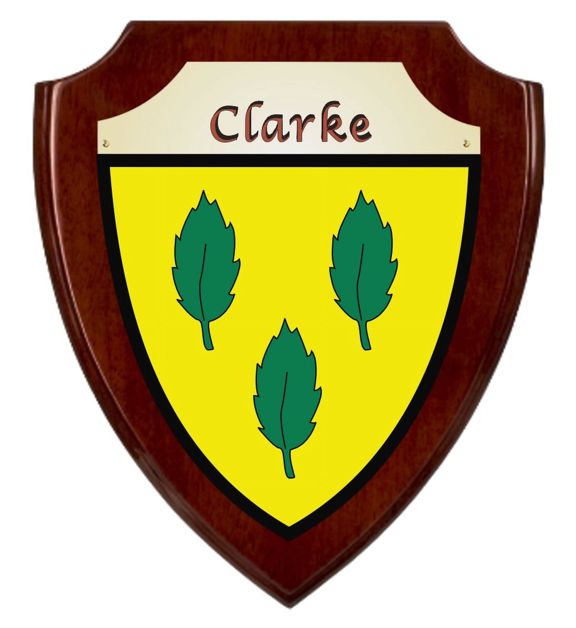 Clarke Irish Coat of Arms Shield Plaque - Rosewood Finish - Walmart.com