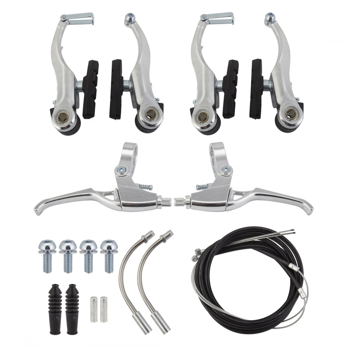 Clarks 115 V-Brake Caliper Front & Rear Brake Levers Silver - Walmart.com