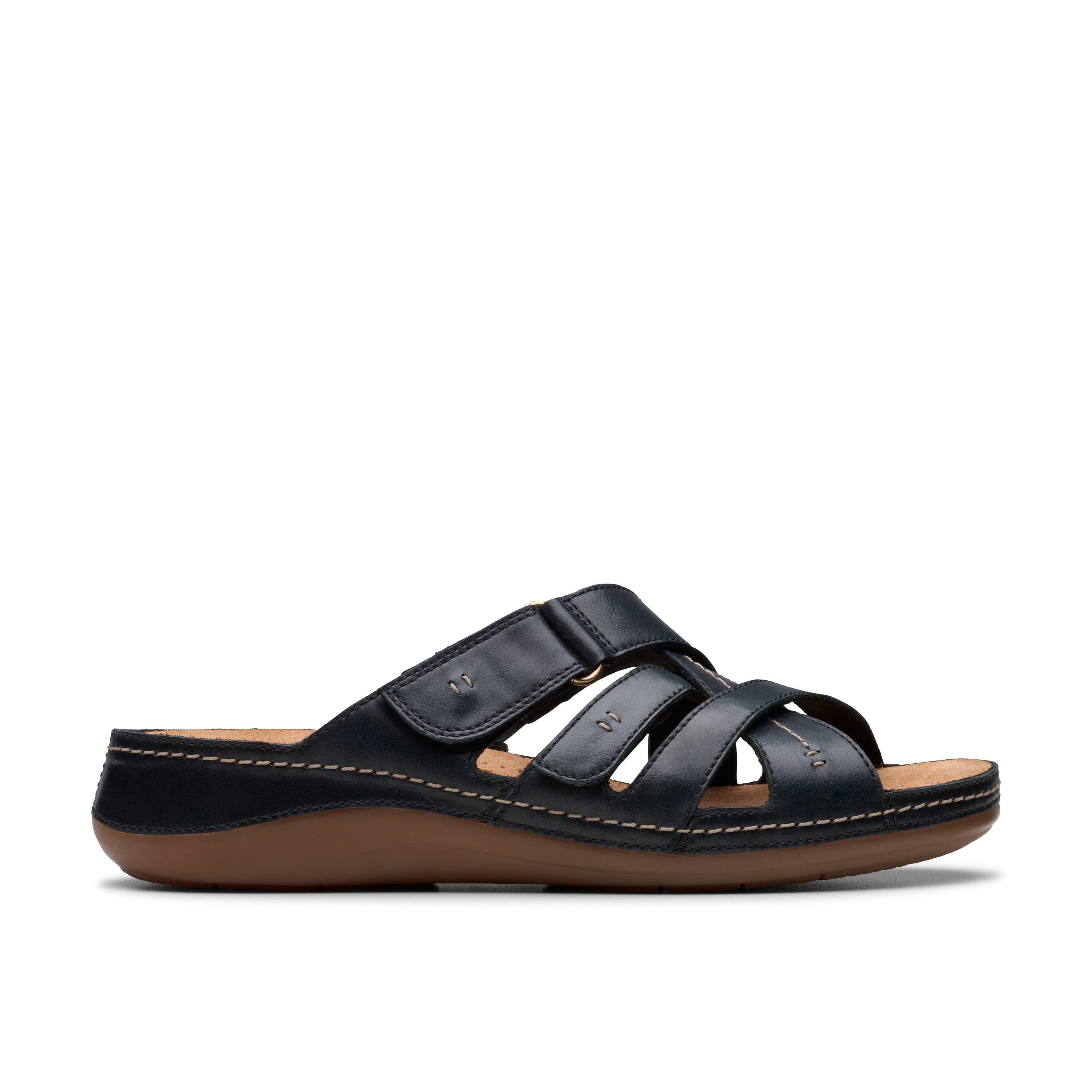 Clarks Cecily Slide Leather - Womens Open Toe Platform Sandals ...
