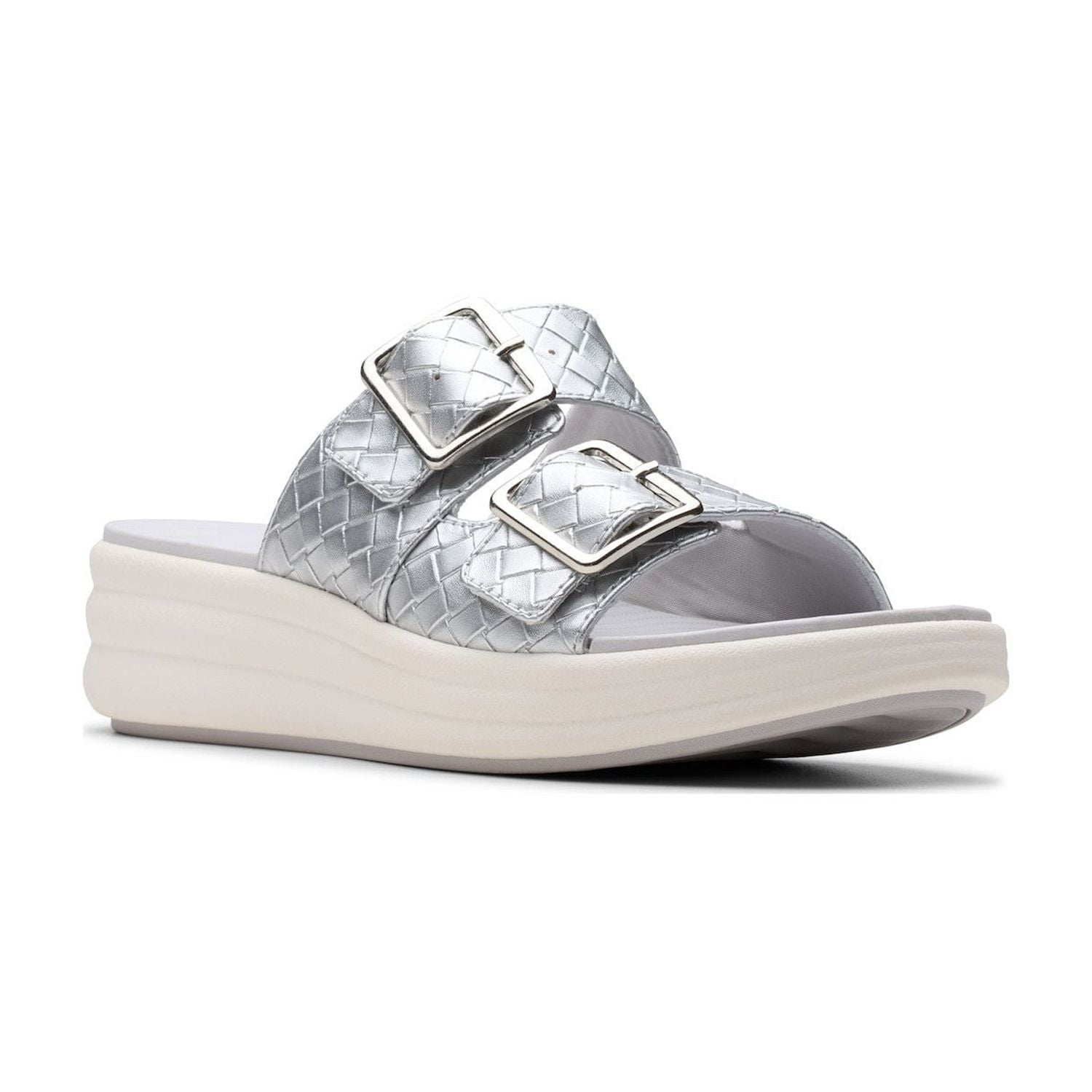 Clarks® Cloudsteppers Drift Women's Buckle Sandals Color: Silver Size ...