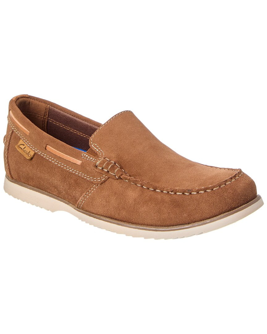 Clarks Collection Noonan Step Suede Boat Shoe, 8, Brown - Walmart.com