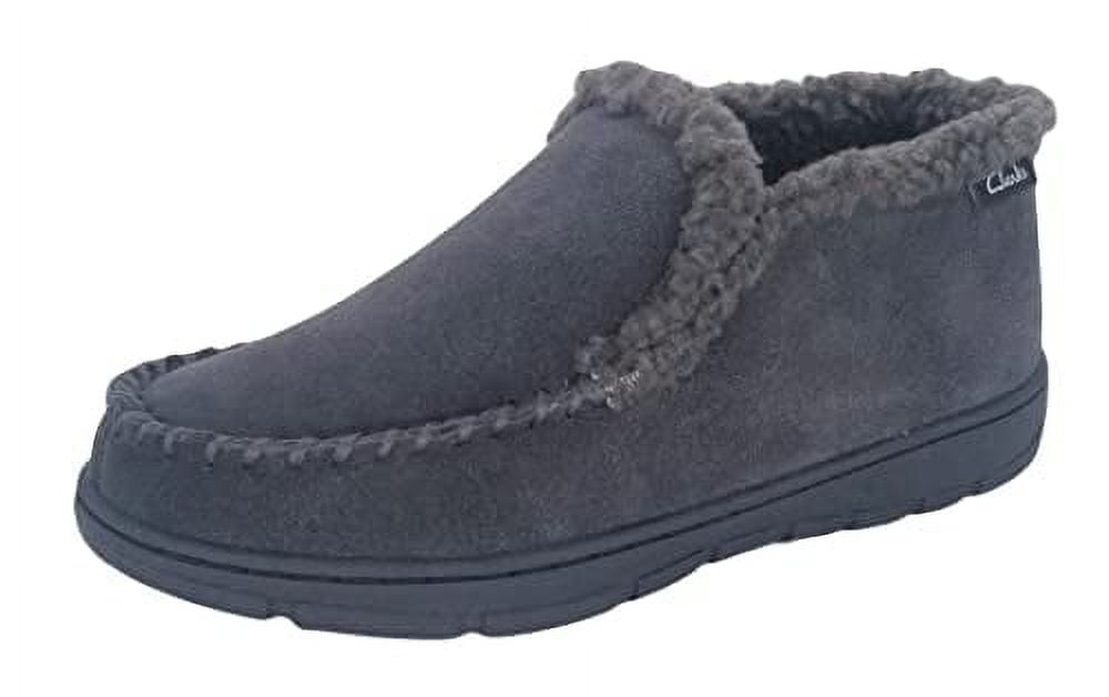 Clarks Grey Suede Leather Sherpa Lined Indoor Outdoor Ankle Bootie ...