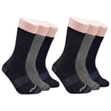 Clarks Men's Casual Half Cushion Crew Socks 6 Pair, Black/Charcoal/Navy ...
