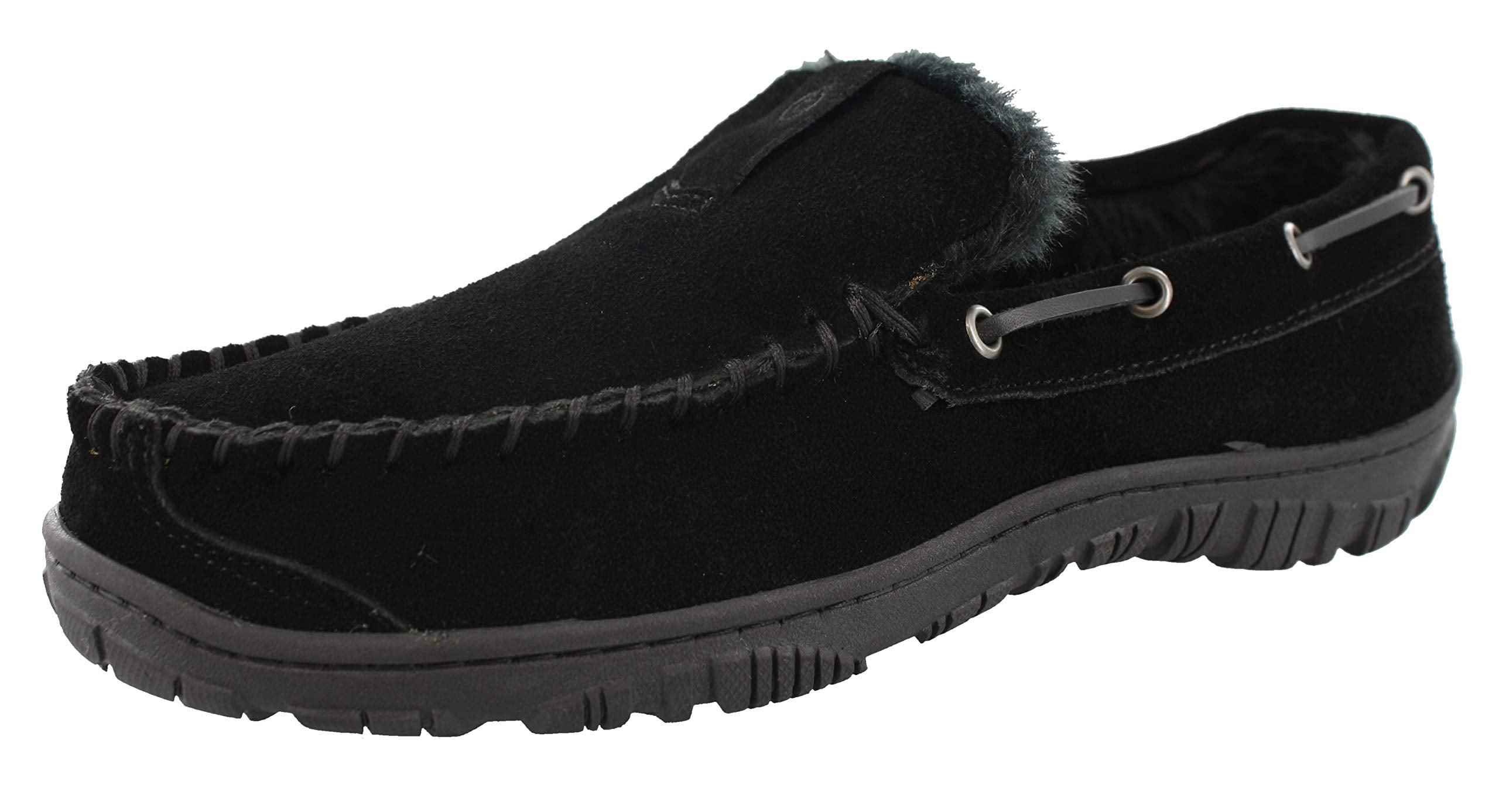 Clarks Men's Warren Slip On Loafer Black Suede Fur Lined Casual Shoes ...