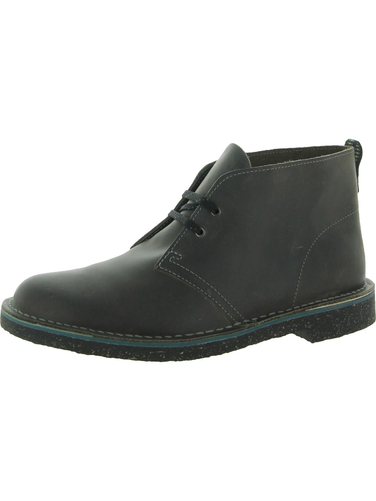 Clarks Mens Bushacre 3 Leather Lace-Up Chukka Boots Gray 8.5 Medium (D ...