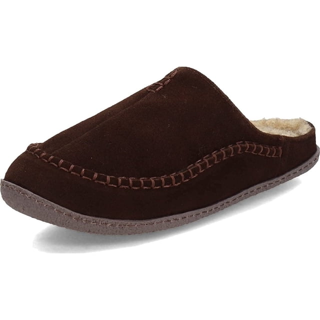 Clarks Mens Suede Leather Open Back Slipper JMS0345 - Warm Plush Sherpa ...