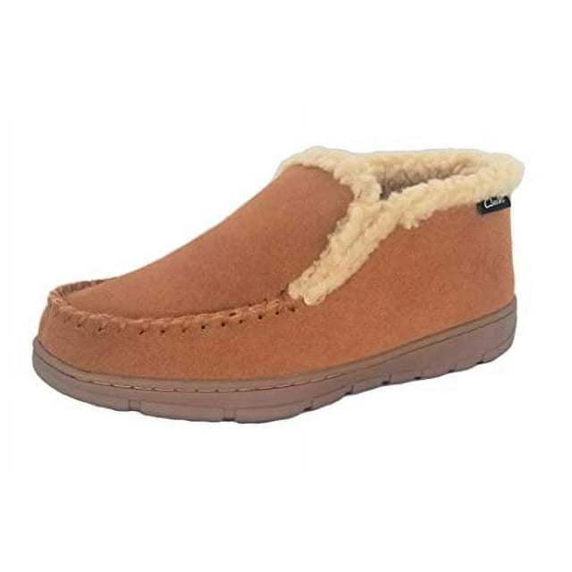 Clarks Mens Suede Leather Sherpa Lined Ankle Bootie Slipper JMH1952 ...