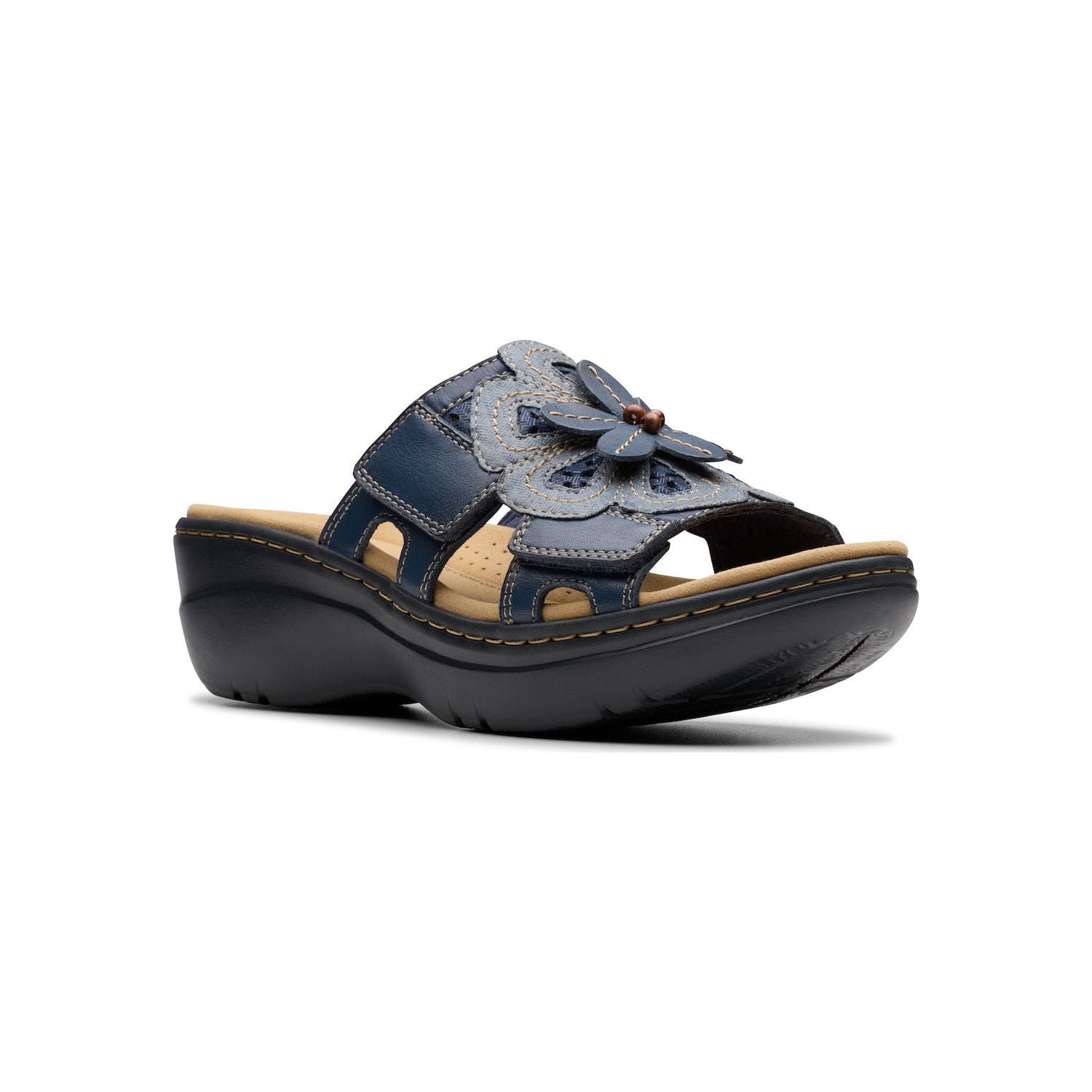 Clarks® Merliah2 Belle Women's Wedge Sandals Color: Navy Leather Size ...