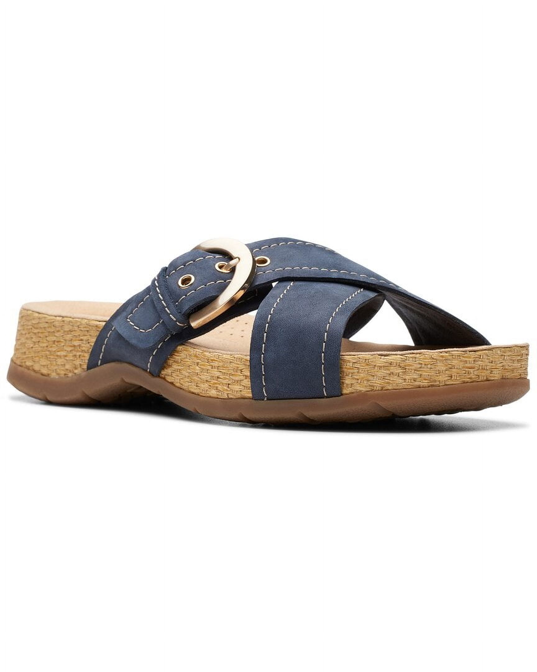 Clarks Reileigh May Leather Sandal, 8.5, Blue - Walmart.com
