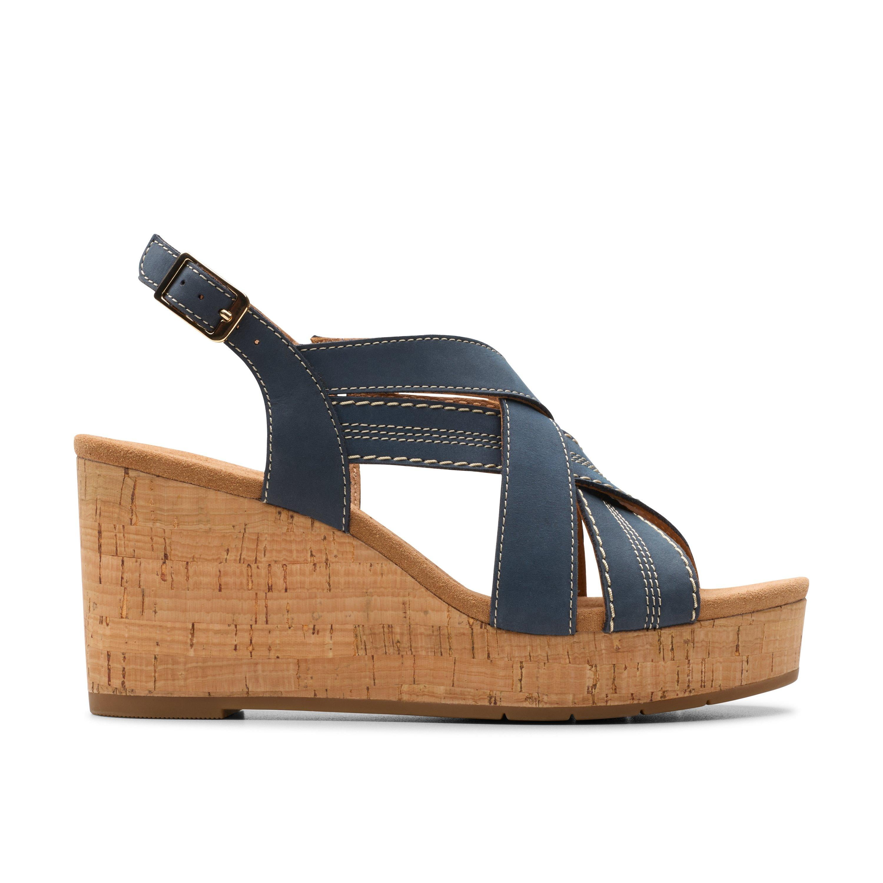 Clarks Sabina Sling Nubuck - Womens Wedges - Walmart.com