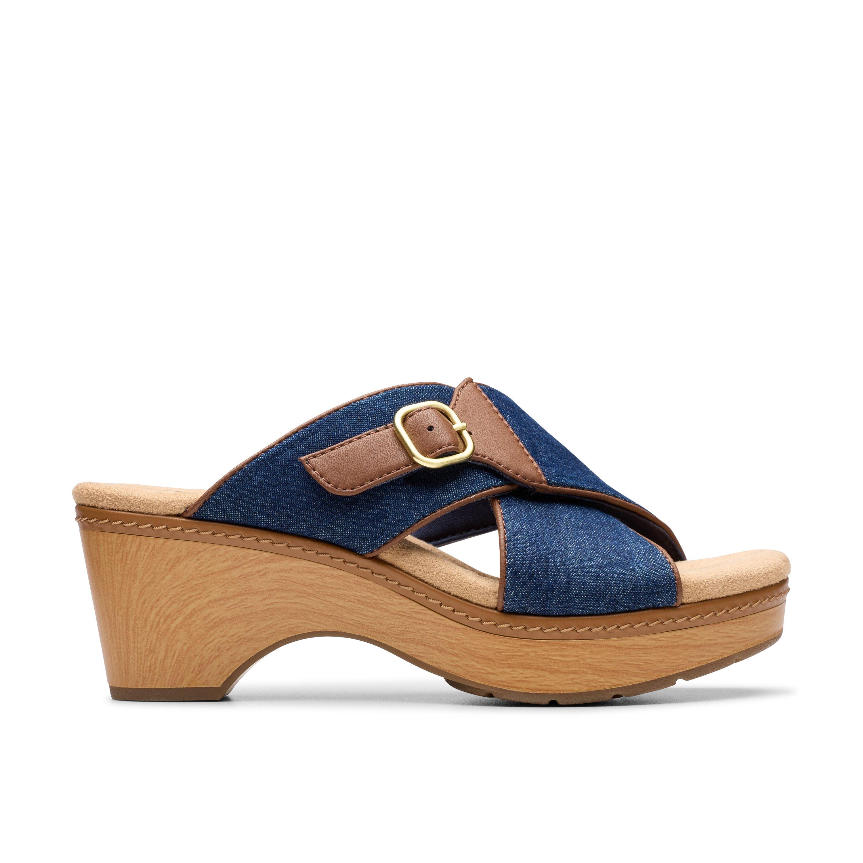 Clarks Seannah Nora Textile - Womens Open Toe Low Heel Sandals ...