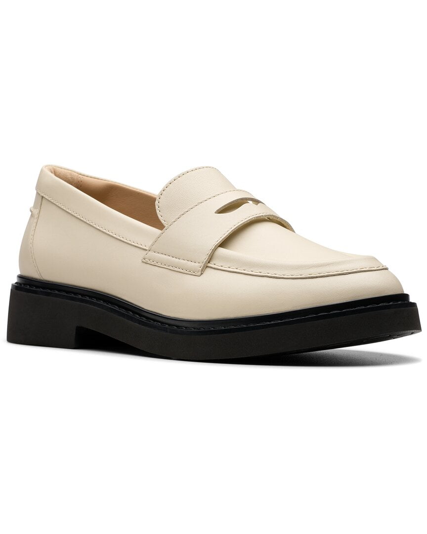 Clarks Splend Edge Leather Flat, 7, White - Walmart.com