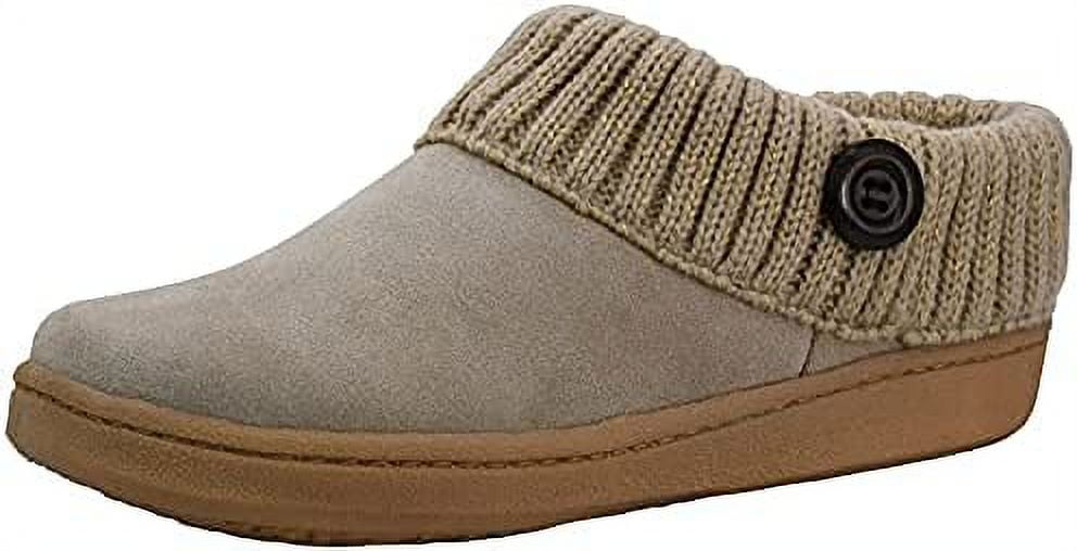 Clarks Stone Knitted Collar Winter Clog Rounded Closed Toe Slippers ...