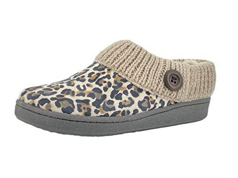 Clarks Suede Tan Brown Leopard Knitted Collar Clog Plush Fur Lining ...