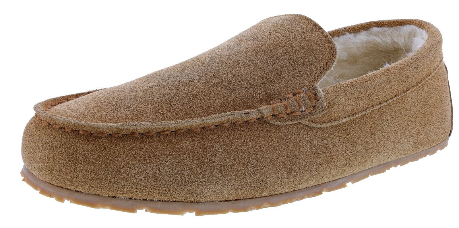 Clarks Venetian Cinnamon Suede Slippers Warm Cozy Plush Faux Fur Lined ...