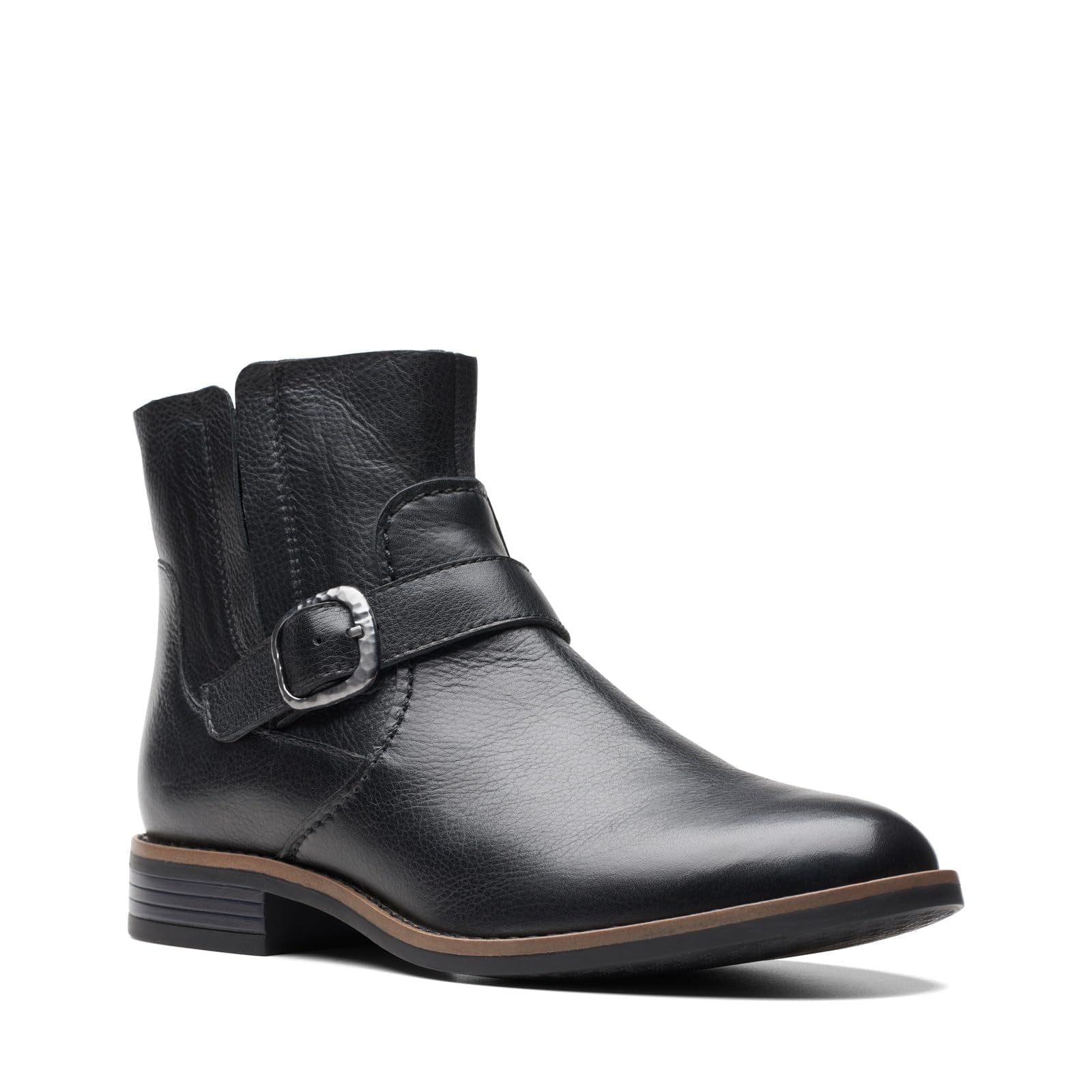 Clarks Women's Camzin Loop Ankle Boot, Black Leather, 7.5 - Walmart.com